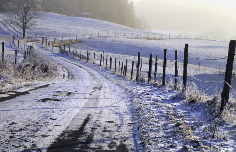 Snowfall in countryside stock image. Image of desolate - 7603333