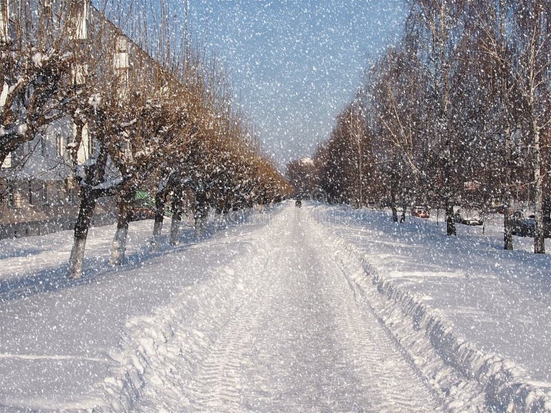 Snowfall stock image. Image of snowflake, landscape, snowstorm - 93056883