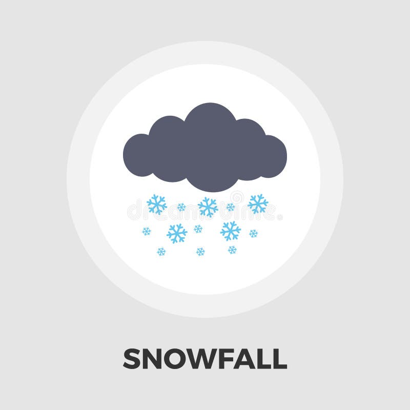 Snowfall Icon in Cartoon Style Isolated on White Background. Weather ...