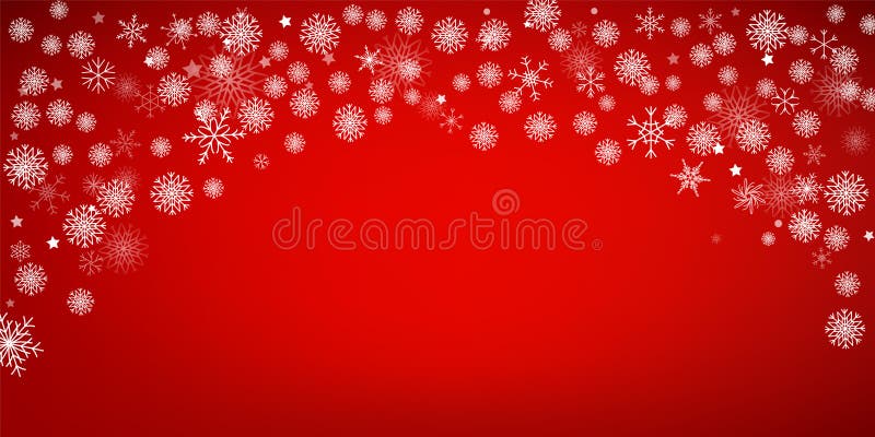 Snowfall Isolated on Holiday Red Background in Realistic Style ...