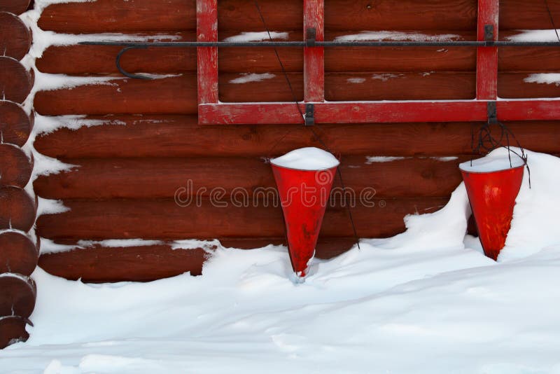 Snowfall. Natural Disaster. Blizzard. the Panel with Fire Tools. Stock ...