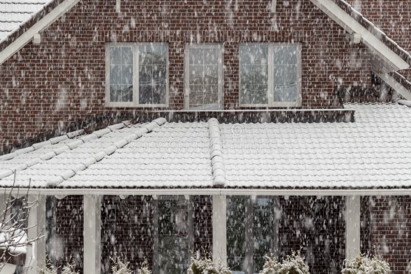 Snowfall Outside the Window Stock Image - Image of frozen, exterior ...