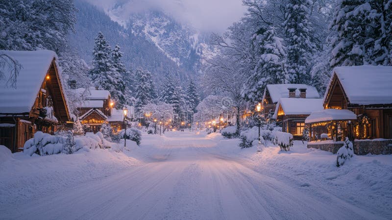 Snowfall Over House in Countryside Stock Illustration - Illustration of ...