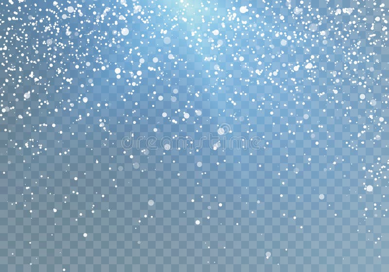 Snowfall Pattern With Blue Shine. Falling Snowflakes. Vector ...