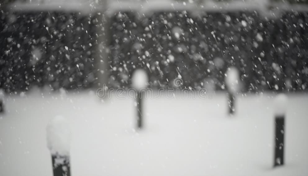 Snowfall with Posts and Blurred Background Stock Illustration ...
