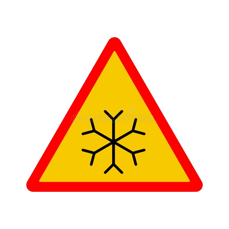 Snowfall Sign. Snowfall Warning Sign Stock Illustration - Illustration ...
