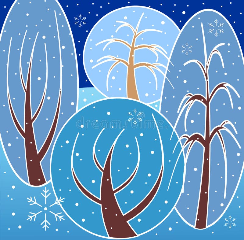 Snowfall. Winter landscape stock vector. Illustration of landscape ...