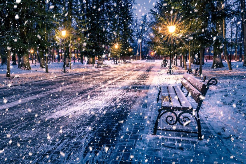 Snow Falling At Night Christmas
