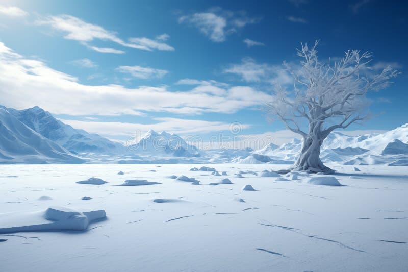 Snowfield by Generative AI stock illustration. Illustration of travel ...