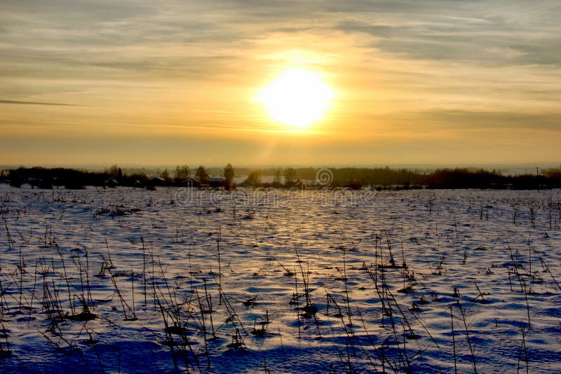 Snowfield sunset stock photo. Image of snowfield, field - 45022008