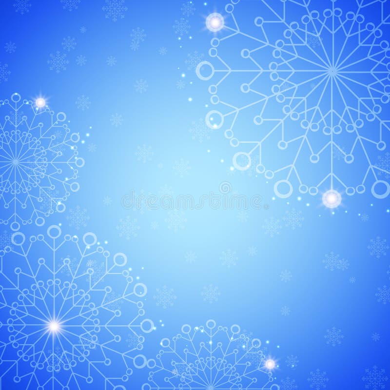 Snowflake Abstract Blue Background Stock Illustration - Illustration of ...