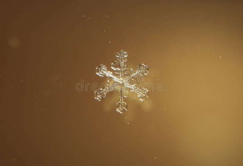 Snowflake Big on the Yellow Background Stock Photo - Image of cold ...