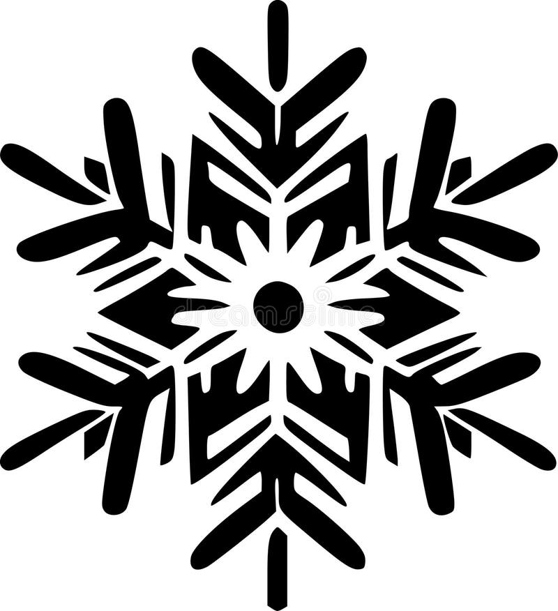 Snowflake - Black and White Vector Illustration Stock Vector ...