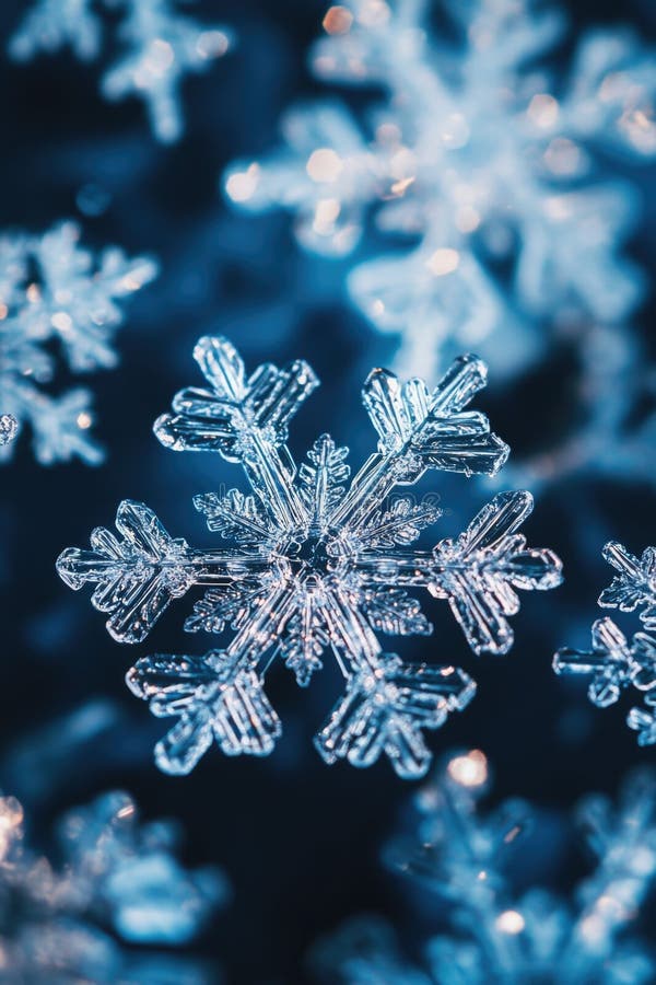 Snowflake on Blue Background Stock Illustration - Illustration of ...