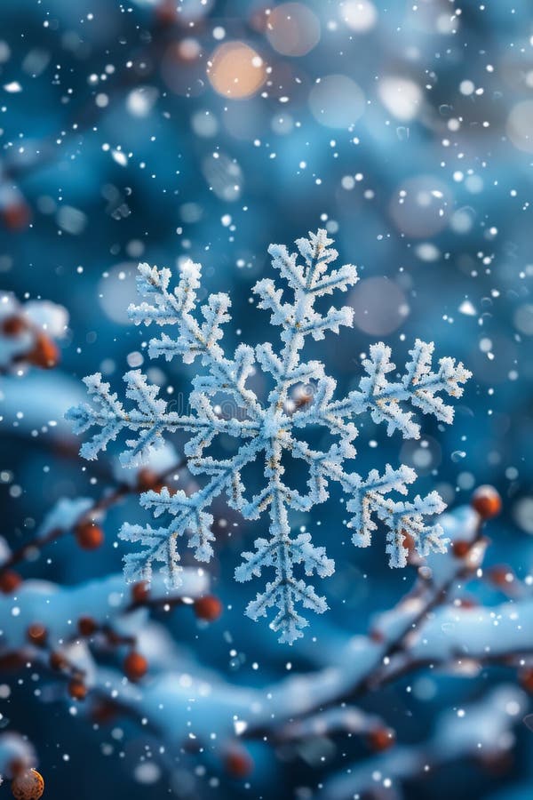 Snowflake on Blue Background Stock Image - Image of winter, snowflake ...