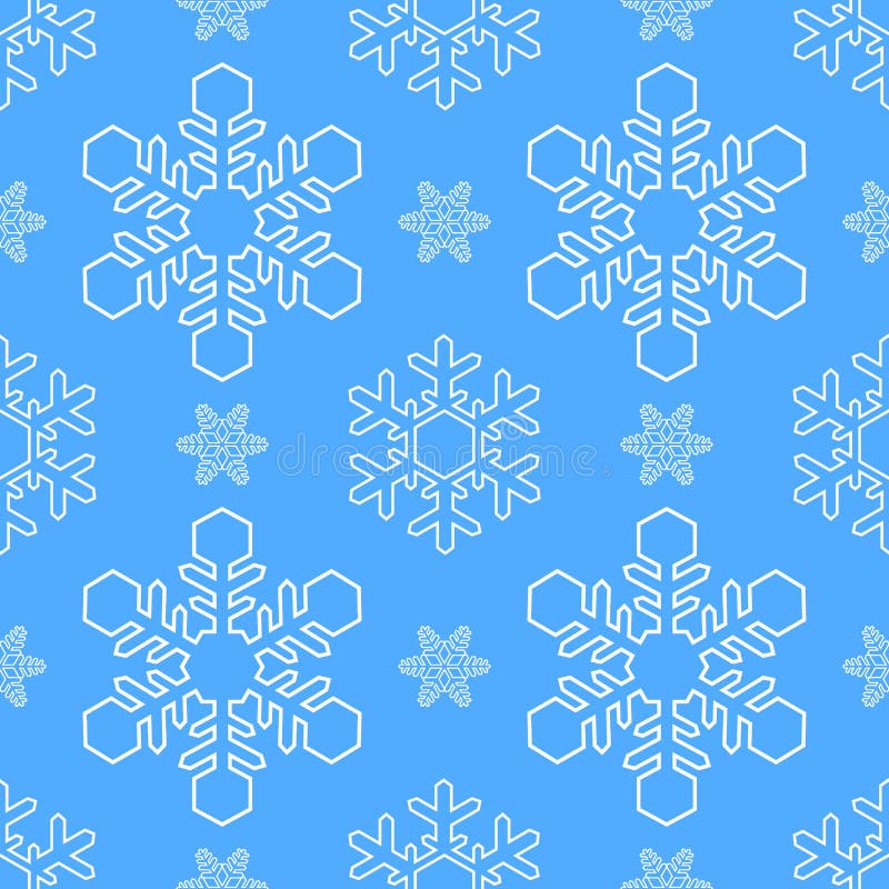 Snowflake on Blue Background Seamless Pattern Stock Vector ...