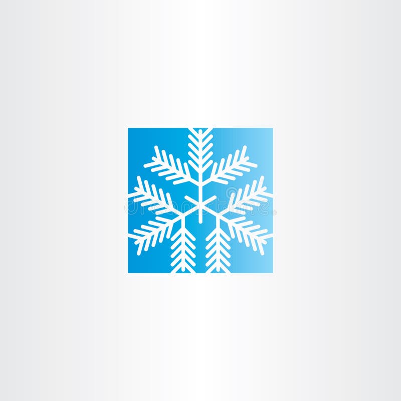 Snowflake blue square icon stock vector. Illustration of sign - 203996846