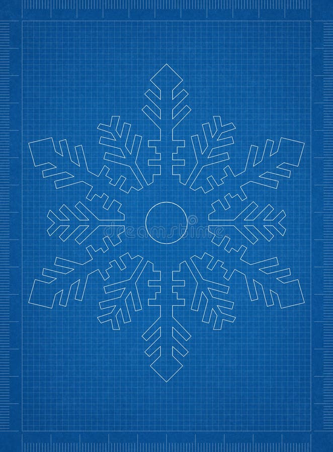 Snowflake Blueprint Background Stock Illustration - Illustration of ...