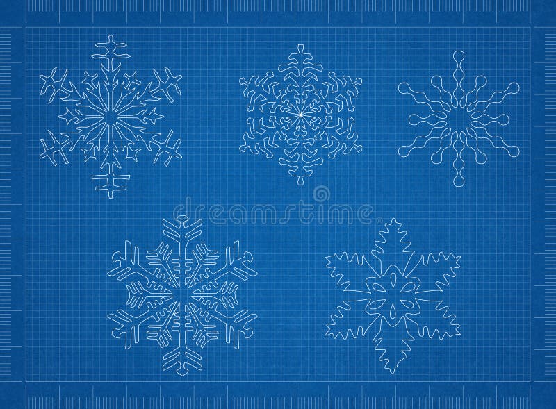 Snowflake Blueprint Background Stock Image - Image of engineering ...