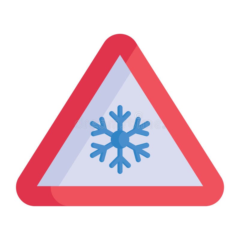 Snowflake on Board Warning Sign of Snowfall Stock Vector - Illustration ...