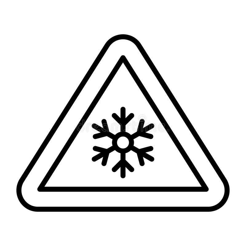 Snowflake on Board Warning Sign of Snowfall Stock Vector - Illustration ...