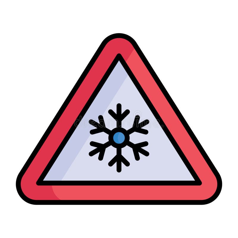 Snowflake on Board Warning Sign of Snowfall Stock Vector - Illustration ...