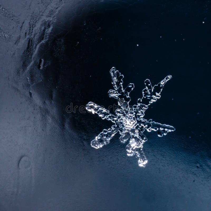 Snowflake and a Broken Piece of it Stock Photo - Image of snowflake ...
