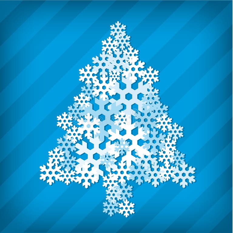Snowflake christmas tree stock vector. Illustration of christmas - 27123828