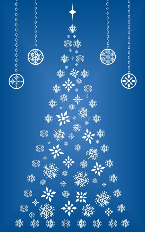 Snowflake Christmas tree stock vector. Illustration of ornaments - 6254859