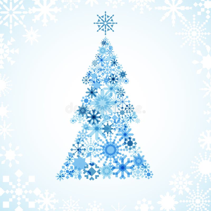Snowflake Christmas Tree stock vector. Illustration of seasonal - 47012032