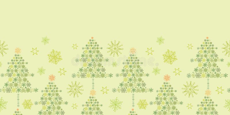 Snowflake Christmas Trees Horizontal Seamless Stock Vector ...