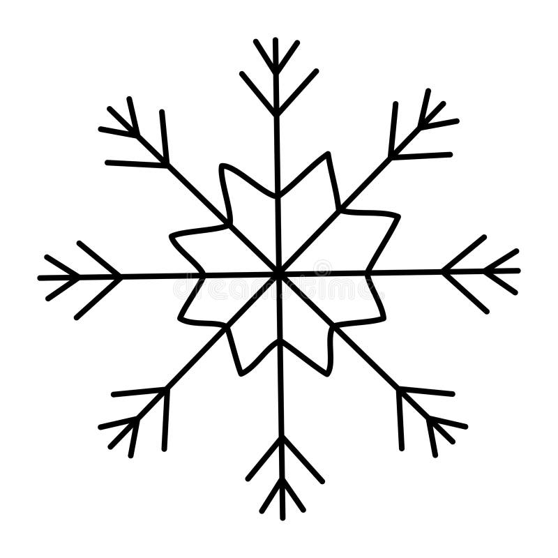 Snowflake Christmas Winter Cold Pattern Line Icon Stock Vector ...