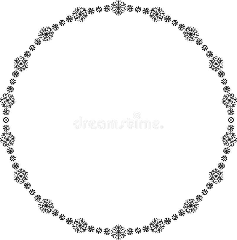 Snowflake Circle Frame. Winter Snowflake Round Border Stock Vector ...