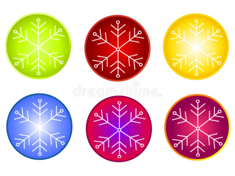Snowflake Circle Icons Clipart Picture. Image: 3451259