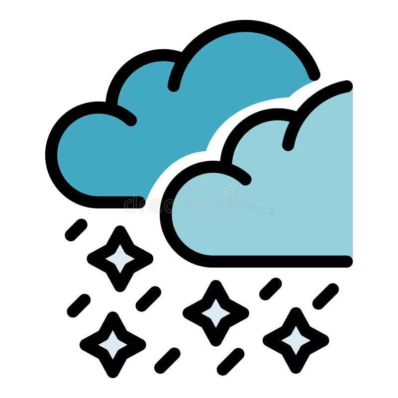 Snowflake Cloud Icon Color Outline Vector Stock Vector - Illustration ...
