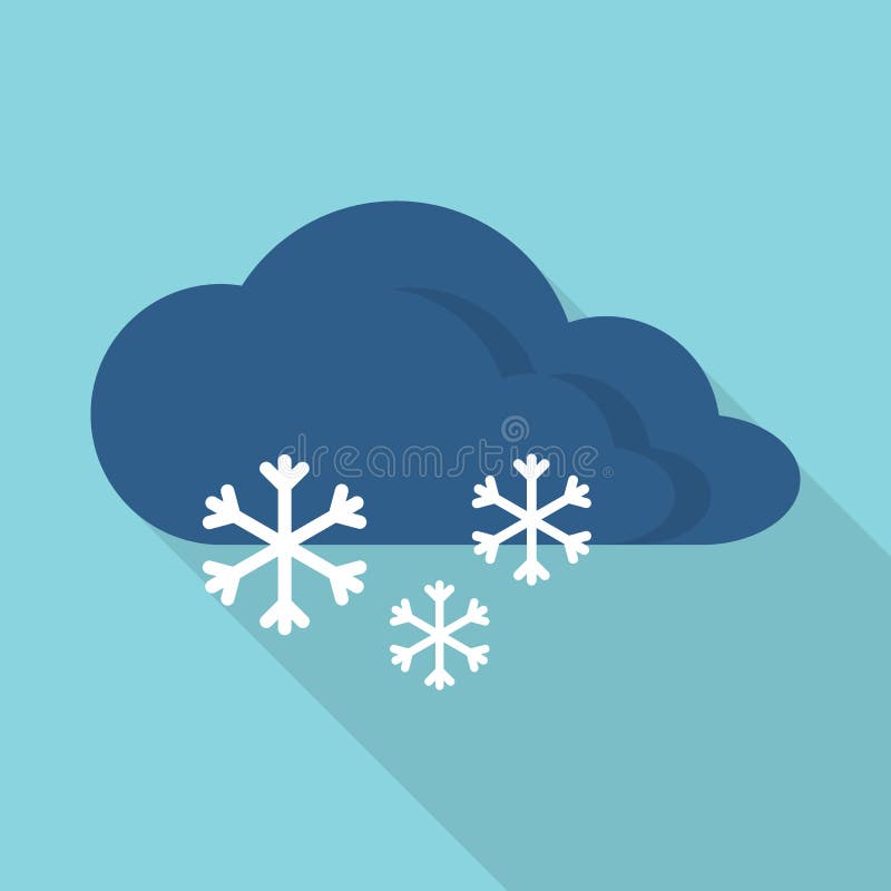 Snowflake from Cloud Icon, Flat Style Stock Illustration - Illustration ...
