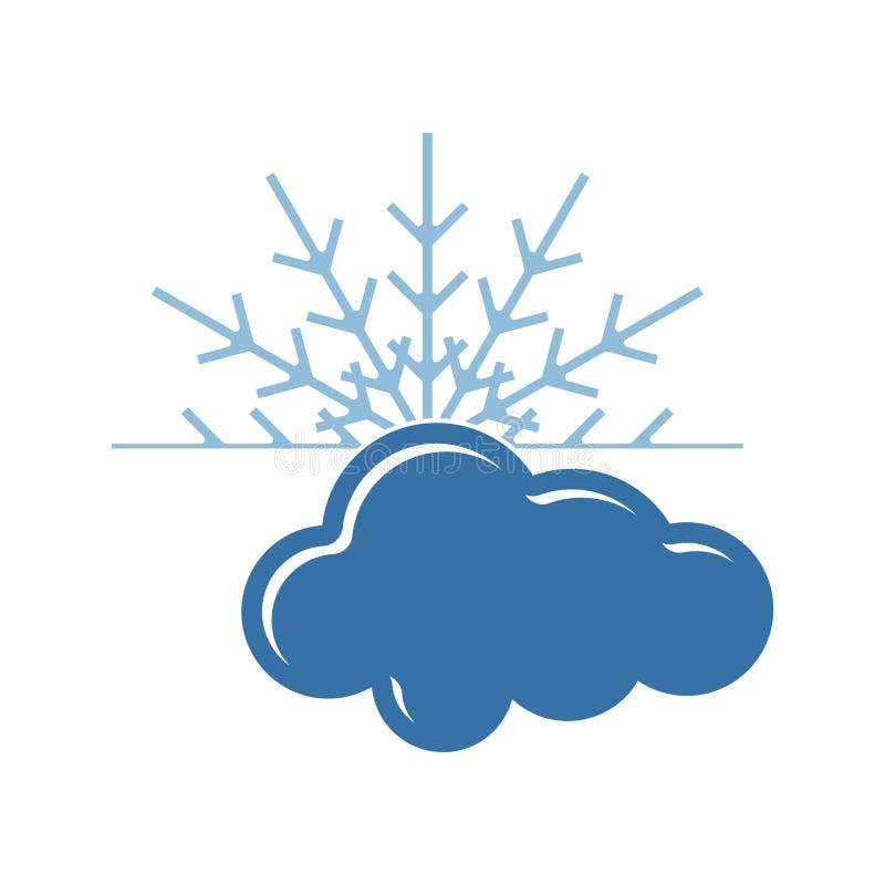 Snowflake Cloud Icon Logo Design Template Stock Illustration ...