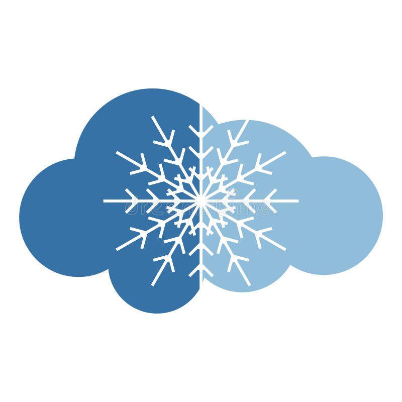 Snowflake Cloud Icon Logo Design Template Stock Illustration ...