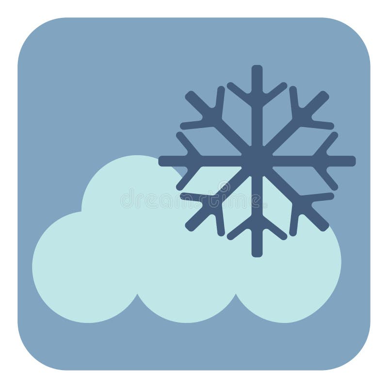 Snowflake on a cloud, icon stock vector. Illustration of clip - 260373828