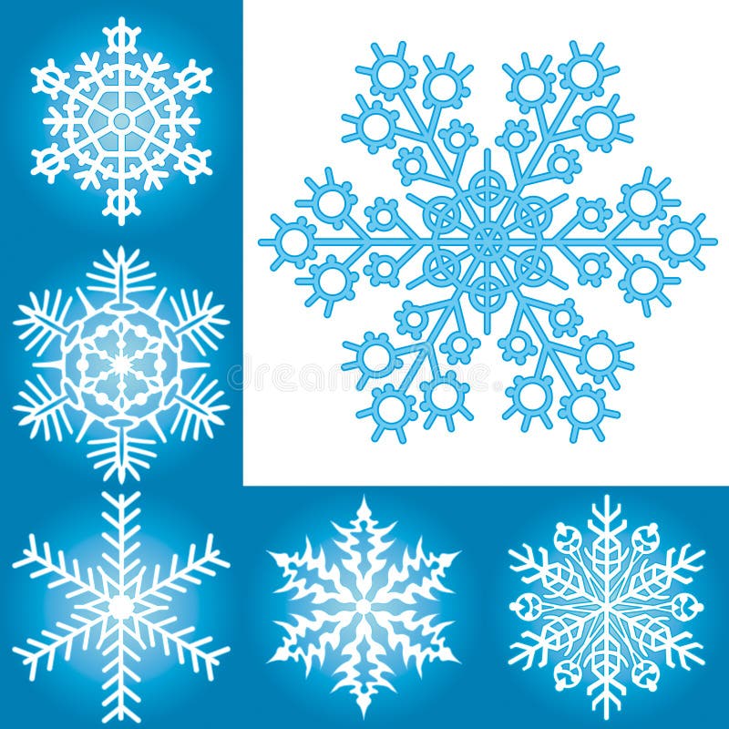 Snowflake collection stock vector. Illustration of frost - 13371488
