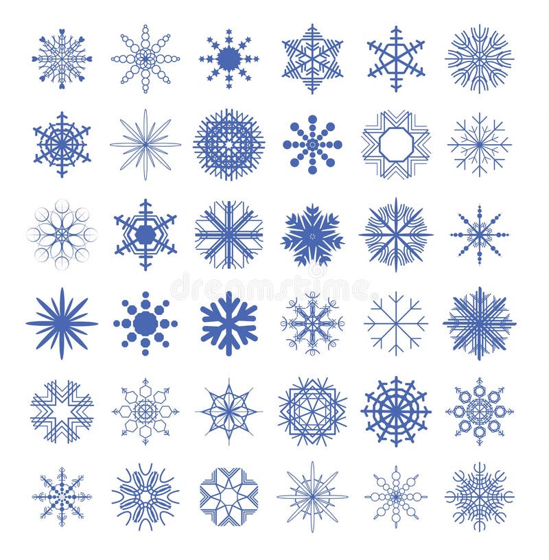 Snowflake Collection. Vector Illustration. Stock Vector - Illustration ...