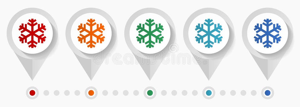 Snowflake Concept Vector Icons, Editable Infographic Template, Set of ...