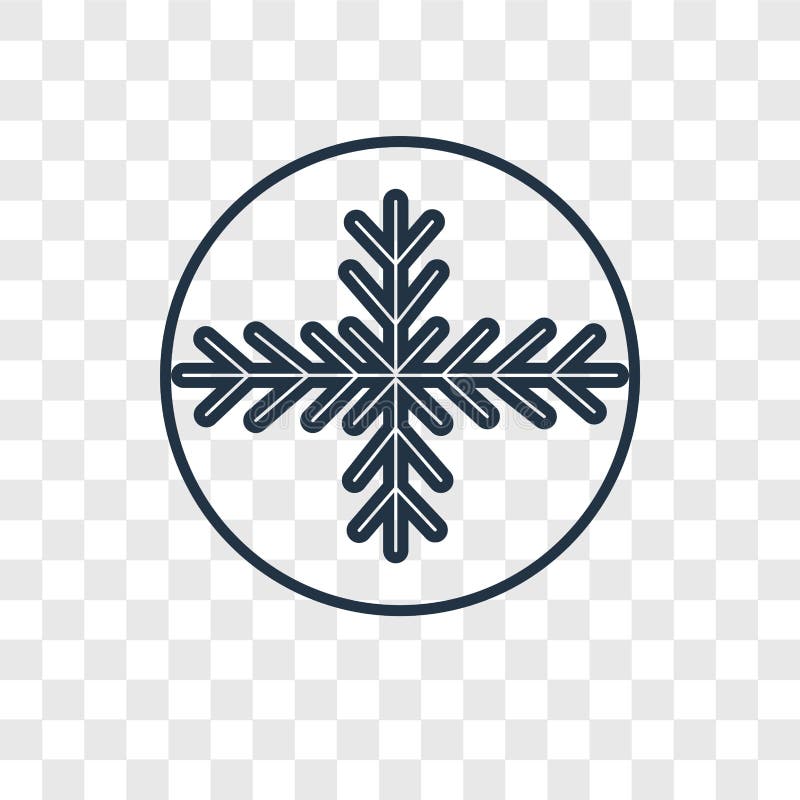 Snowflake Concept Vector Linear Icon Isolated on Transparent Background ...