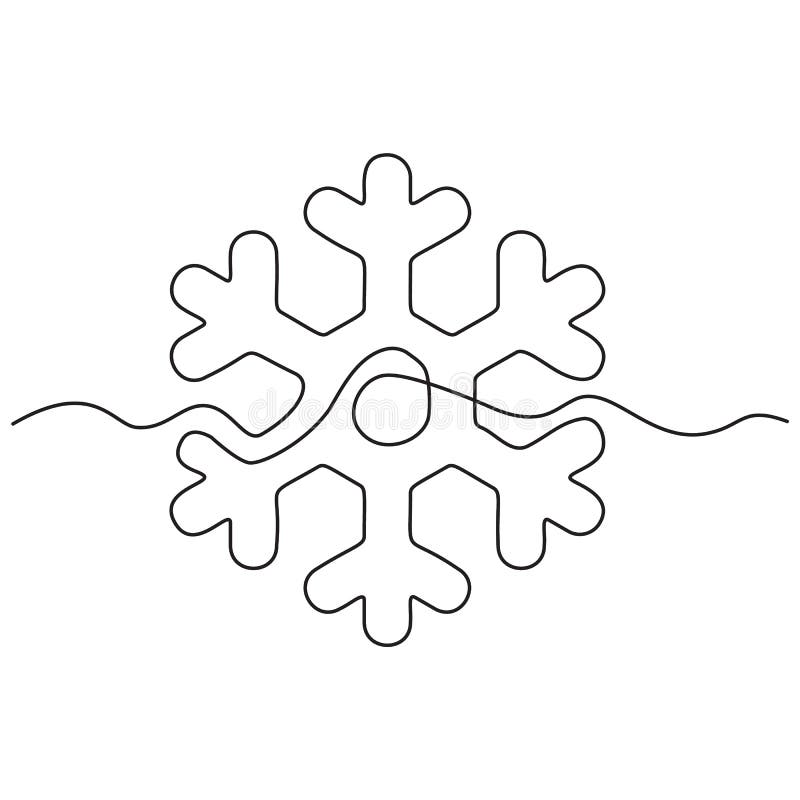 Snowflake Continuous Illustration, One Line Snow Flake Stock Vector ... Snowflake Continuous Illustration, One Line Snow Flake Stock Vector ...