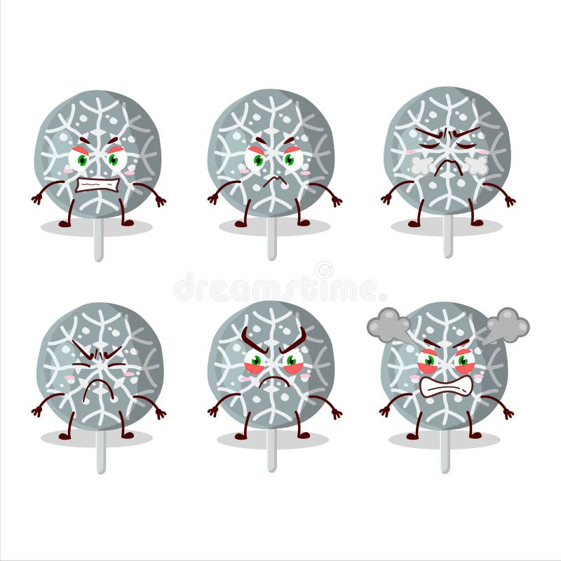 Snowflake Cookies Candy Cartoon Character with Various Angry ...