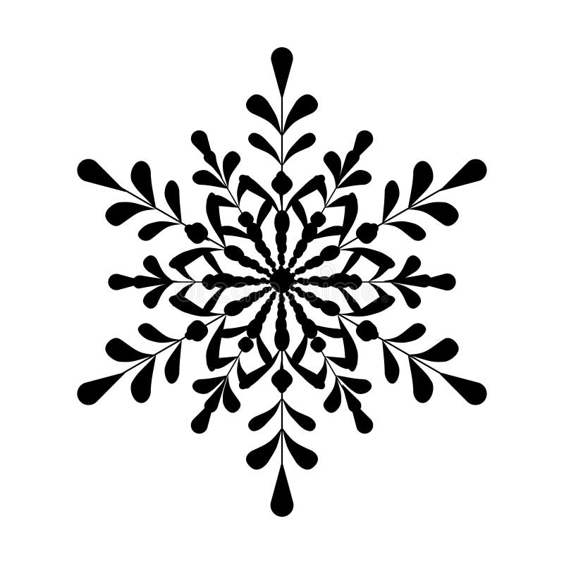 Snowflake, Decorative Art, Single Design Element, Black Winter Symbol ...