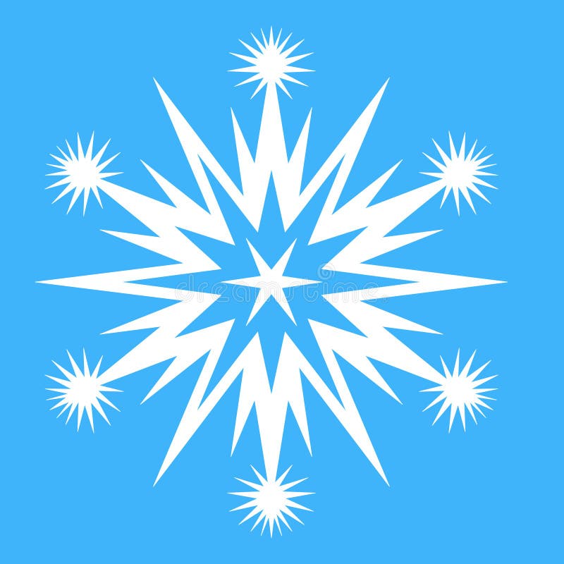 Snowflake for Design, Star Spark in Snowflake Pattern, Vector Stock ...