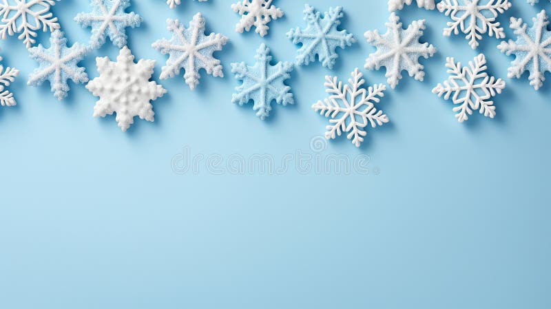 Snowflake Designs on a Blue Colored Background. Stock Illustration ...