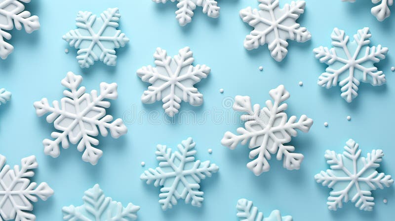 Snowflake Designs on a Blue Colored Background. Stock Illustration ...