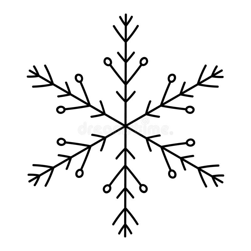 Snowflake Doodle Isolated On A White Background Stock Vector